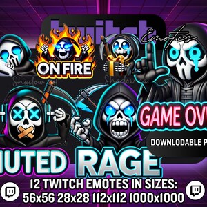 Reaper Twitch Emotes: Spooky Gamer Streamer Skulls (PNG Pack) - Etsy