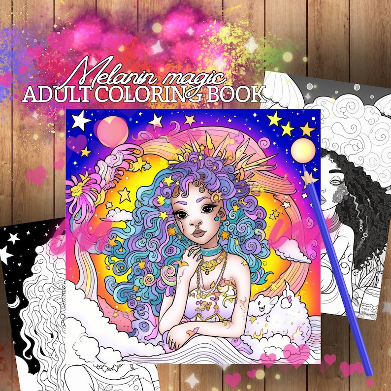 Melanin Magic Adult Coloring Book 30 Page Coloring Book for - Etsy