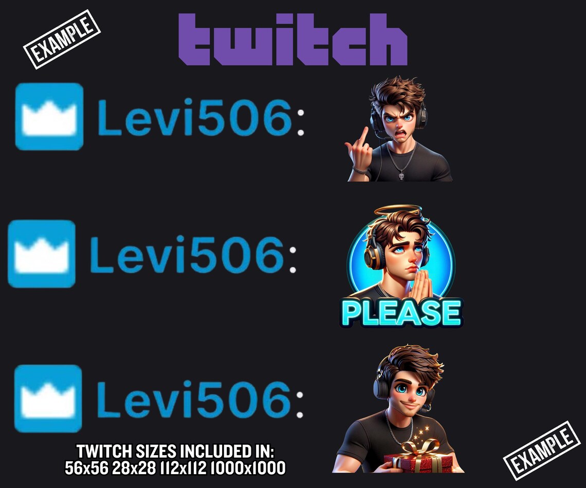 Male Twitch Emotes / 12 Brown Hair Blue Eyed Guy Twitch Emojis ...