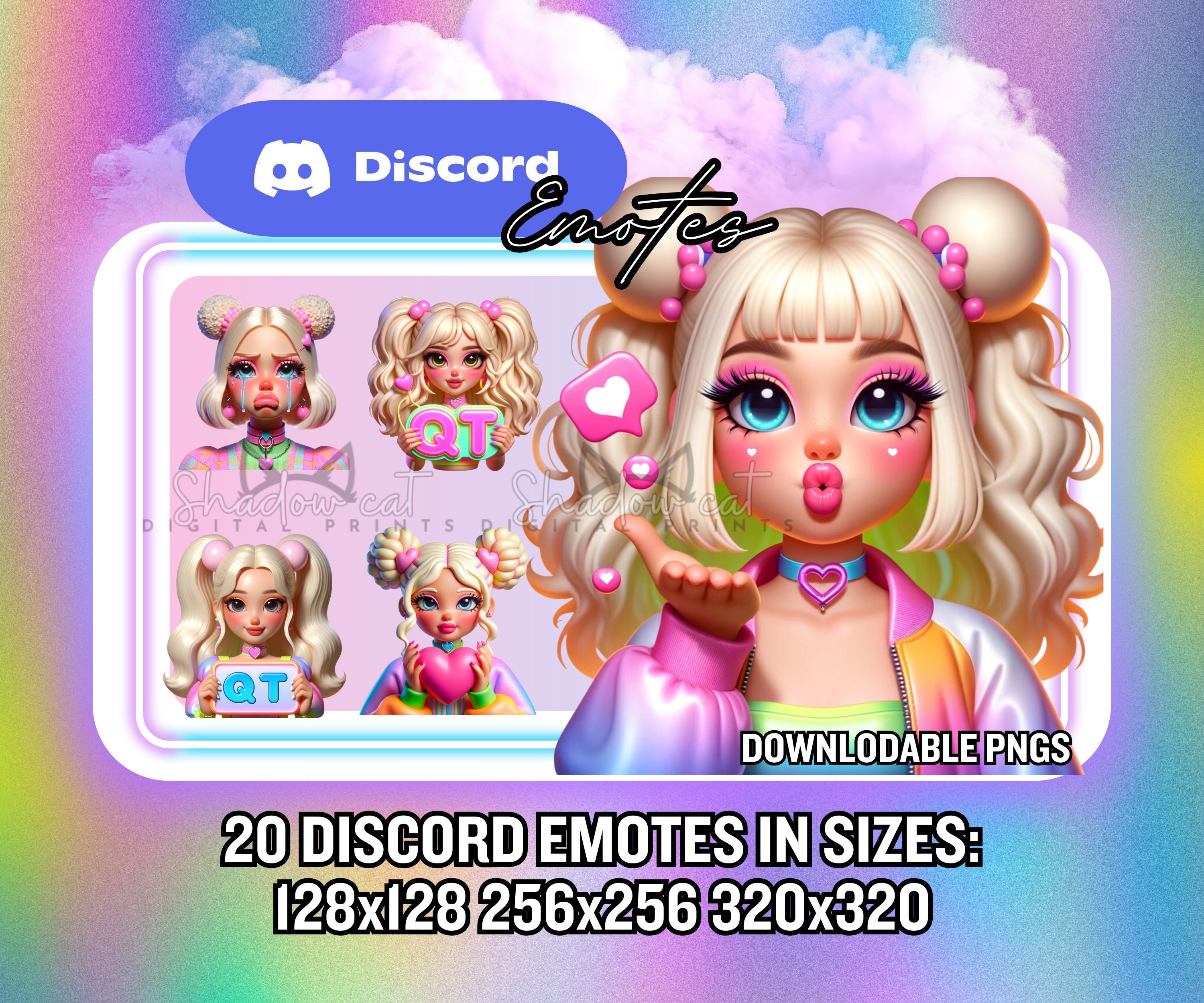 Discord Emotes / 20 Blonde Discord Emotes / Kawaii Anime Blonde Hair ...