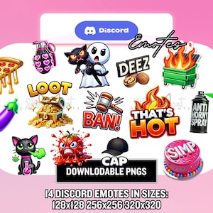 Discord Emotes / 14 Meme Emotes / Gamer Emotes / Cute Emotes / Kawaii ...