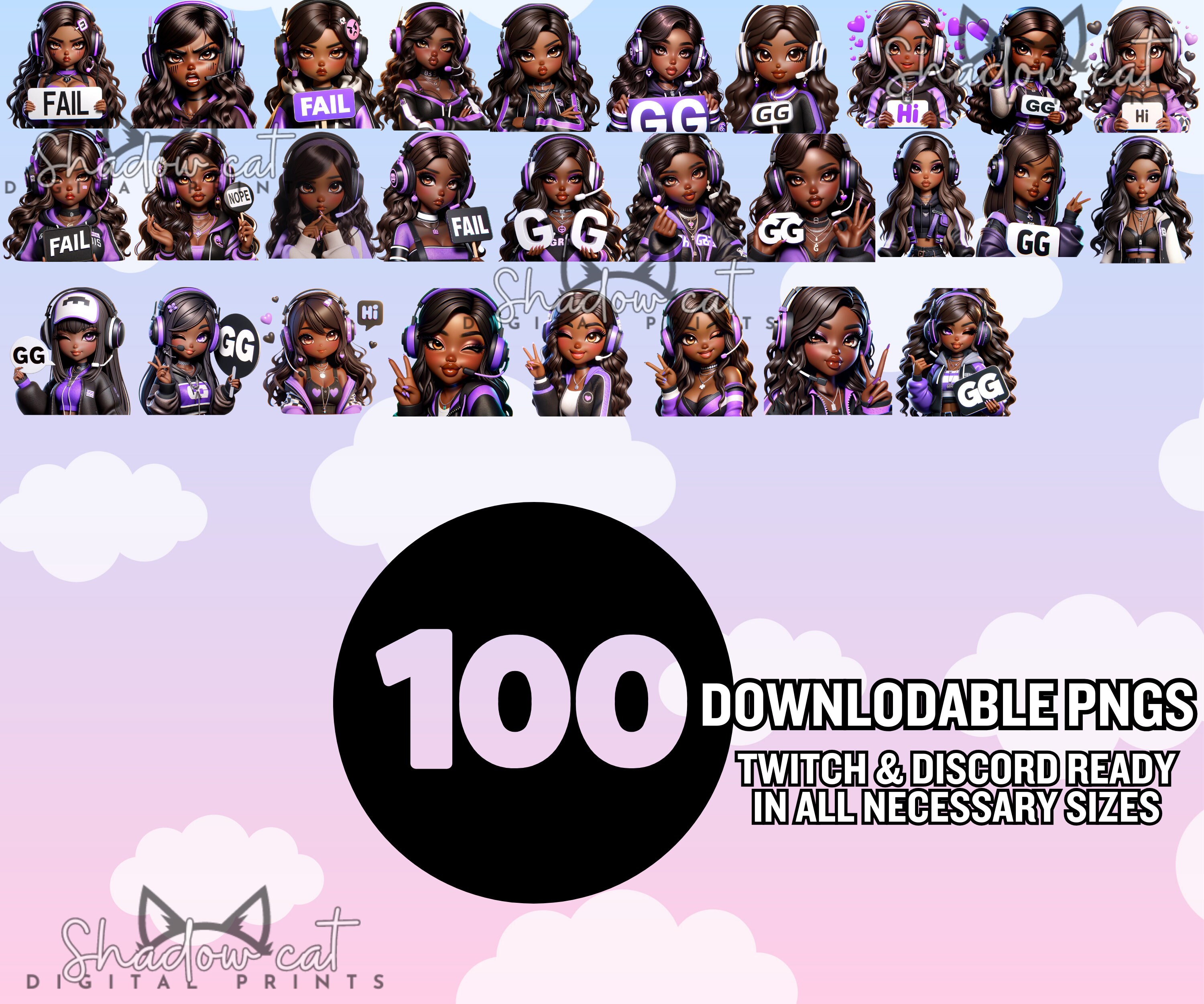 Black Girl Twitch Emotes / 100 Anime Black Girl Streamer Discord Emojis ...
