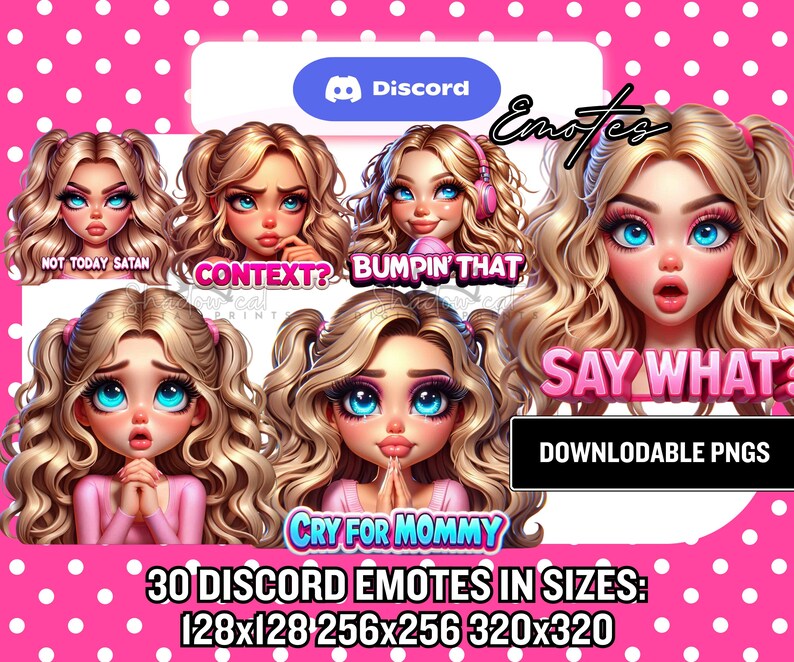 Blonde Anime Girl Discord Emotes, Kawaii Gamer Set (PNG Files) - Etsy