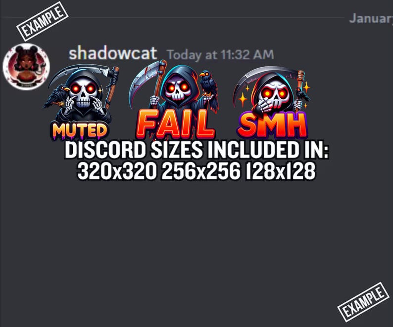 Discord Emotes / 12 Reaper Discord Emotes / Halloween Emotes / Spooky ...