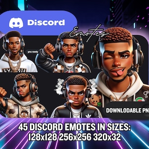 Black Men Emotes / 45 Black Male Discord Emojis / Black Man Discord ...