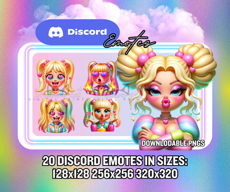 Discord Emotes / 20 Blonde Discord Emotes / Kawaii Anime Blonde Hair ...