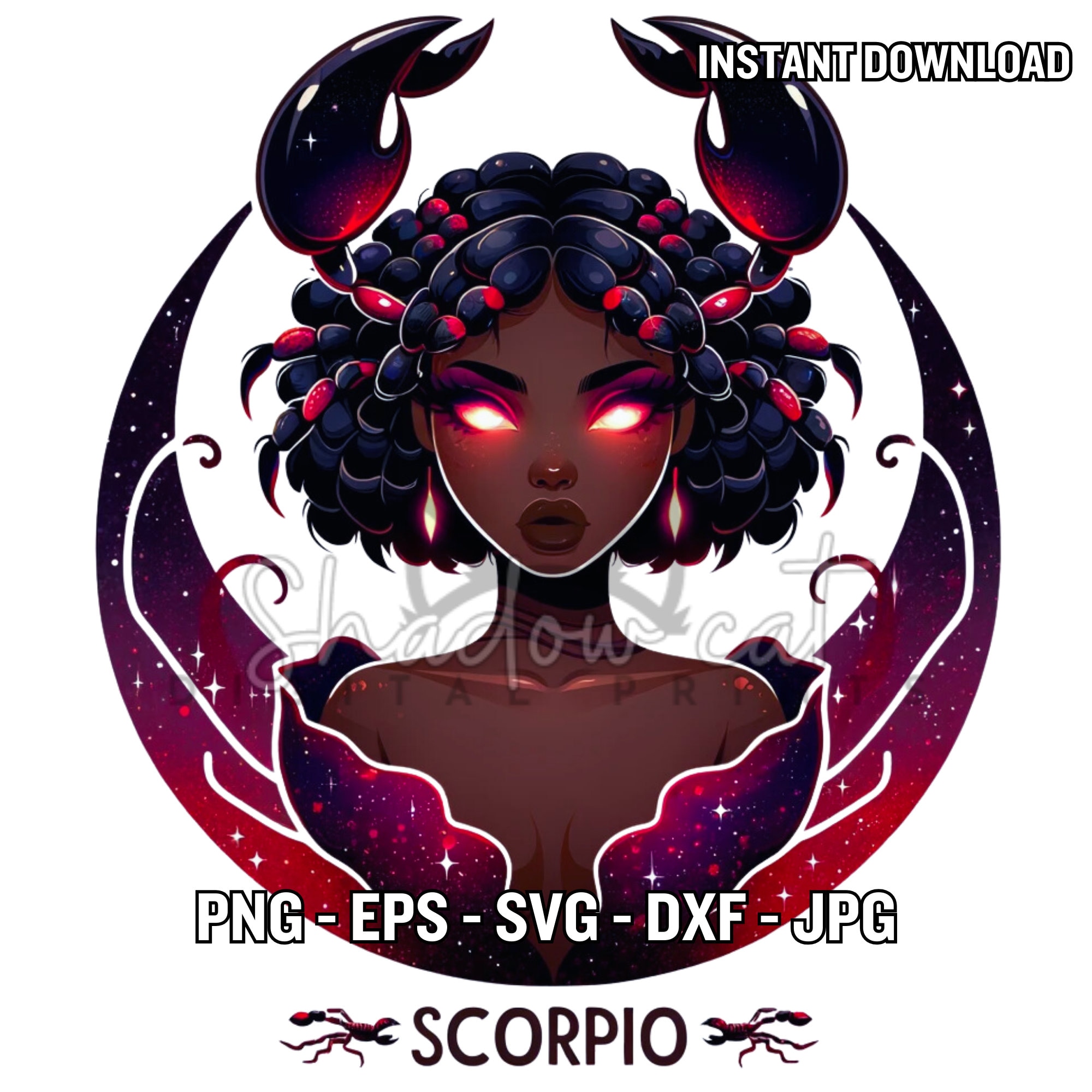 Scorpio Black Girl Sticker / Sublimination Circuit Scorpio Black Women ...