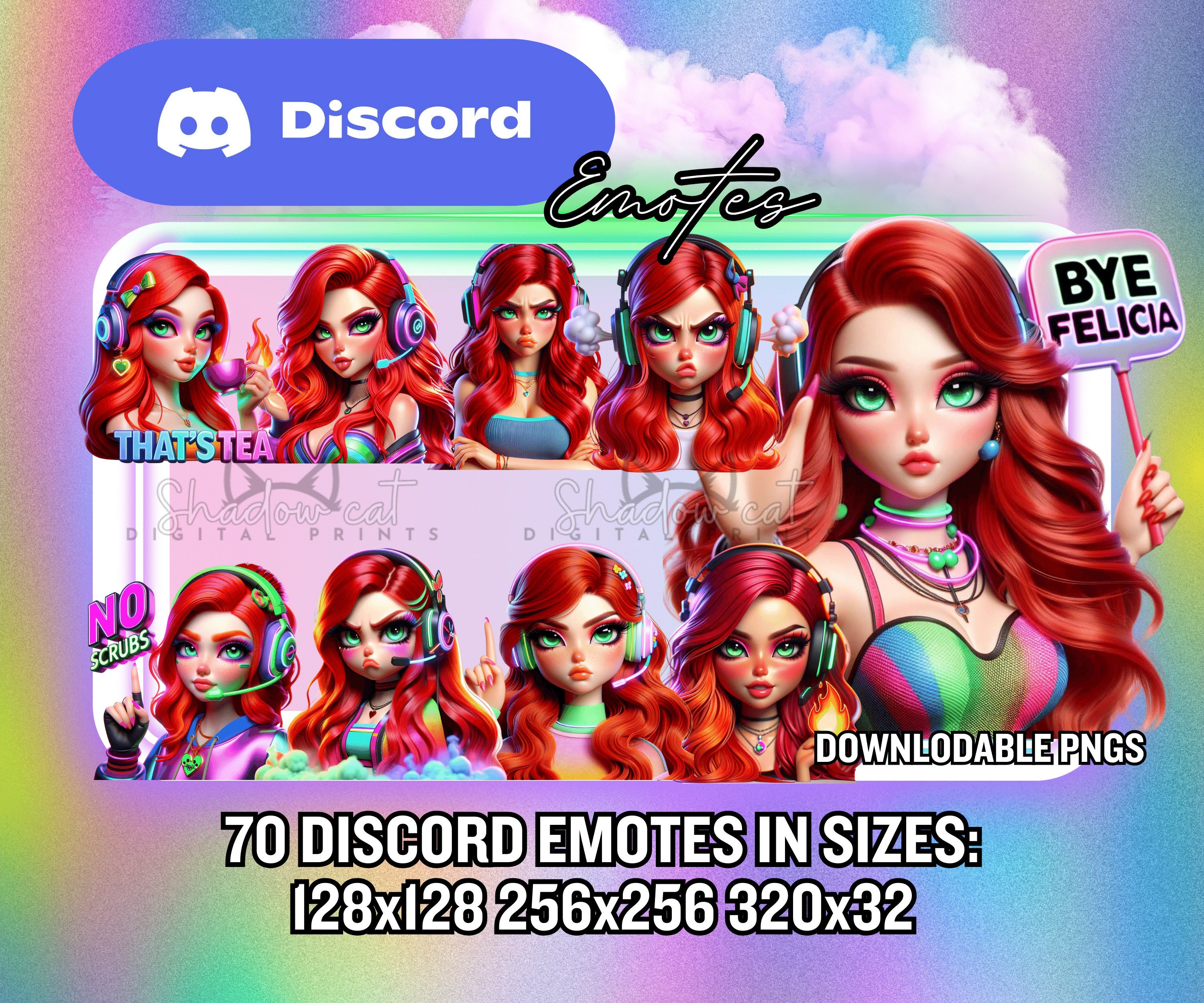 Red Hair Discord Emotes / 70 Redhead Anime Discord Emojis / Red Haired ...