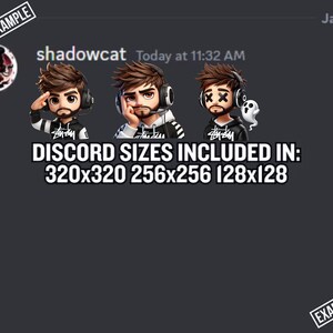Brown Hair Gamer Guy Discord Emotes – Streamer Emojis (PNG Digital ...