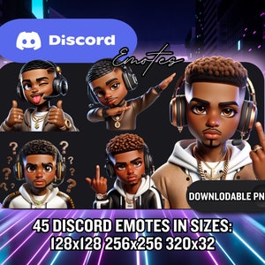 Black Men Emotes / 45 Black Male Discord Emojis / Black Man Discord ...