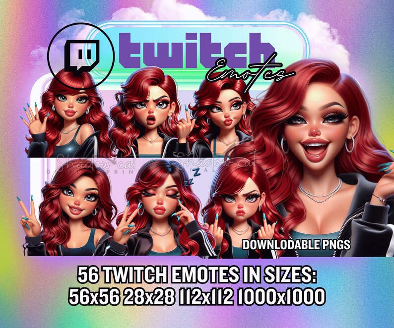 Redhead Twitch Emotes, Red Hair Discord Emojis (digital Download) - Etsy