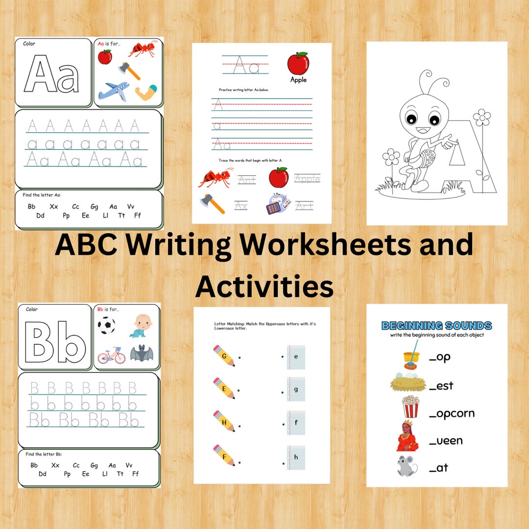 Pre-school/kindergarten ABC Writing Worksheets and Activities (92 Pages ...