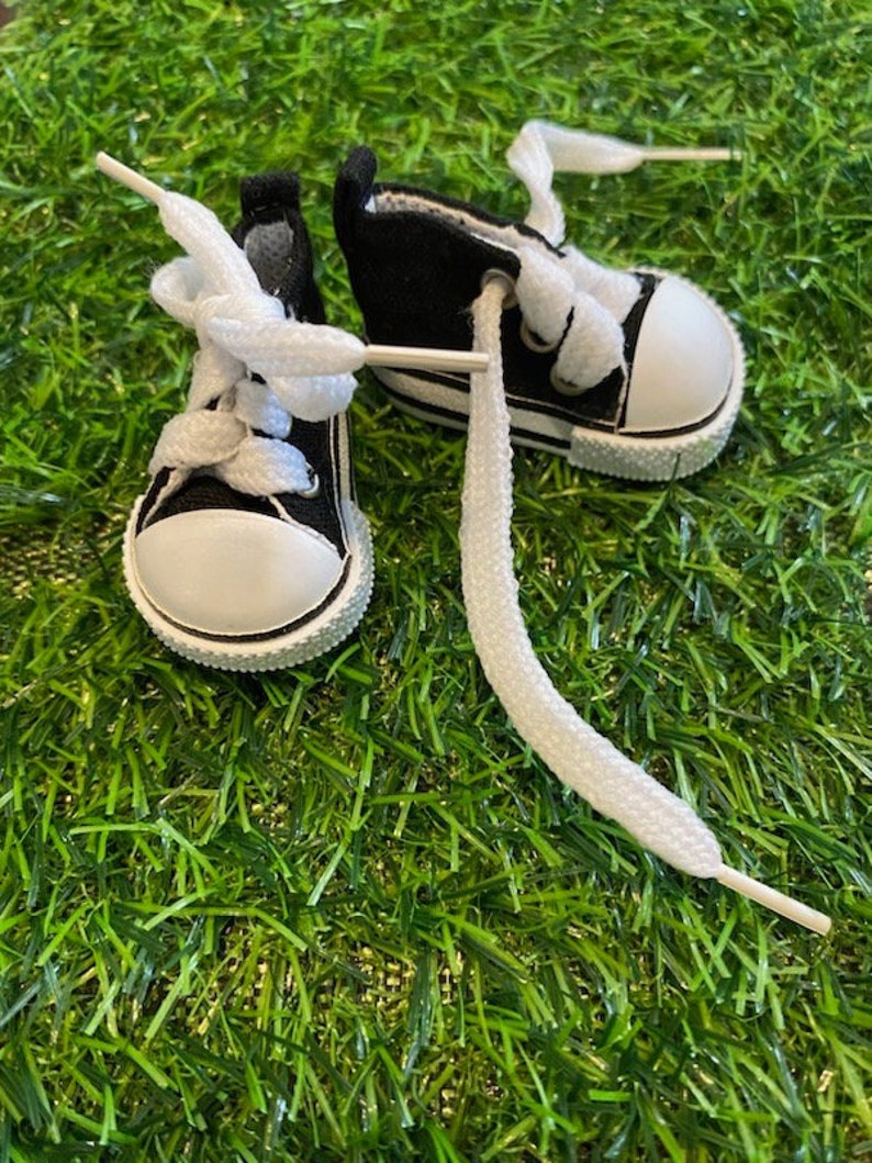 Doll Shoes for 20cm Dolls, K-pop Dolls, and K-pop Plush_ Black Lace up ...