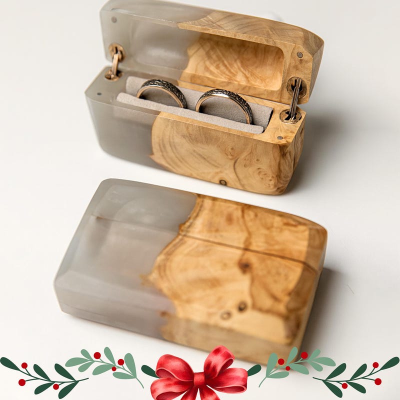 Ring Box Slim Two Rings - Etsy