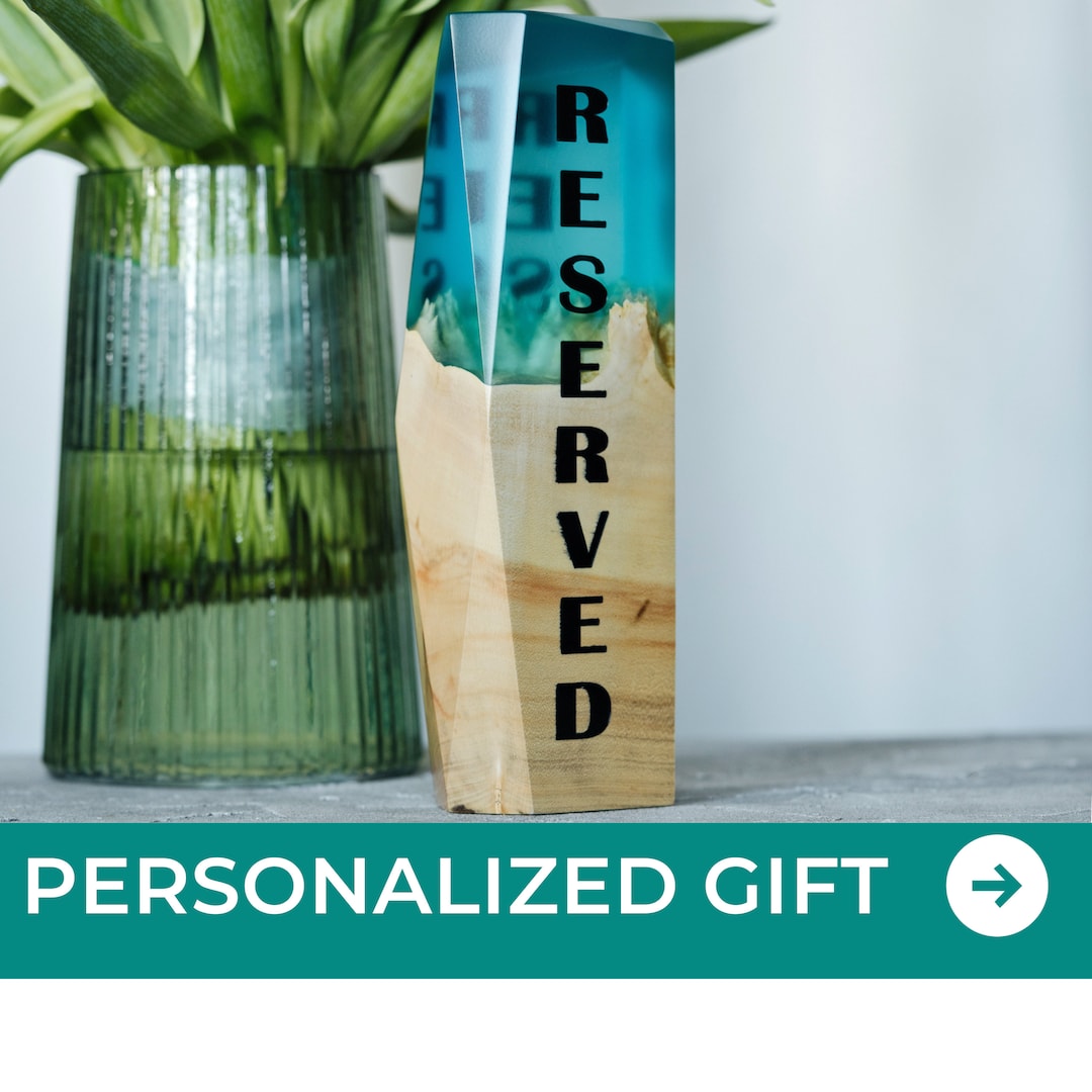 Custom Wooden Reserved Table Sign. Luxury Resin & Wood Wedding Sign ...