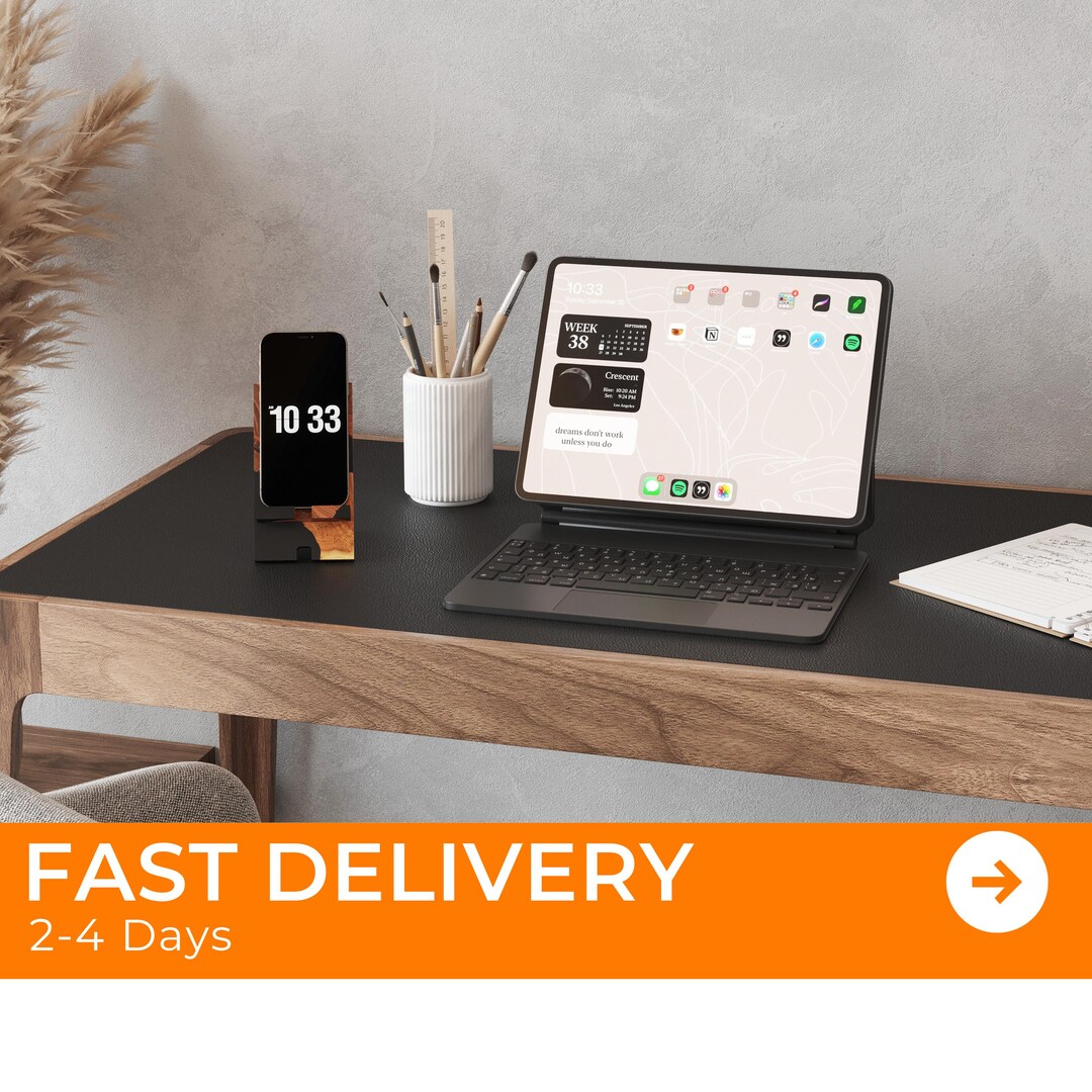 Black Resin & Wood SMARTPHONE STAND. Cell Phone Accessories, Home ...