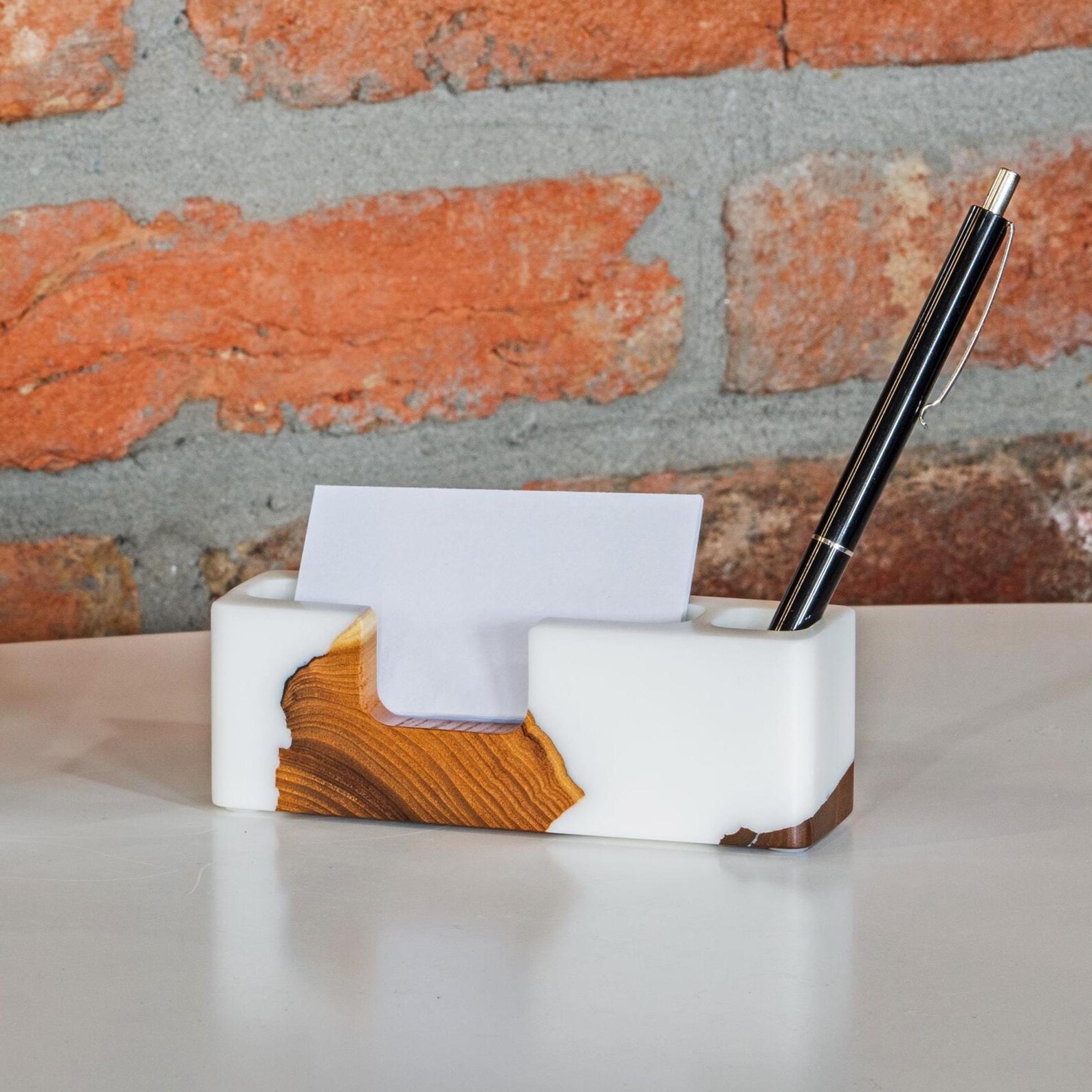 Custom Sticky Note Holder From Epoxy & Wood as Employee Gifts. Engraved ...