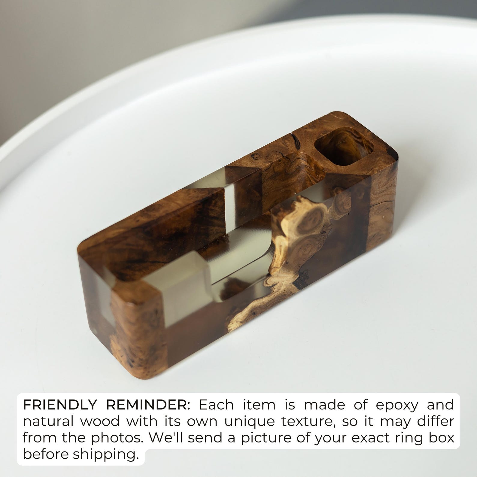 Custom Sticky Note Holder From Epoxy & Wood as Employee Gifts. Engraved ...