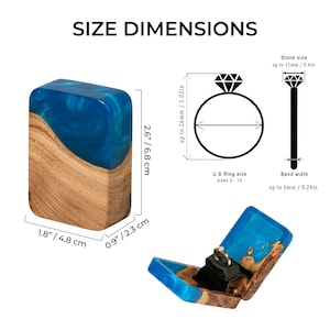 Emerald ENGAGEMENT RING BOX of Resin & Wood. Personalized Proposal Box ...