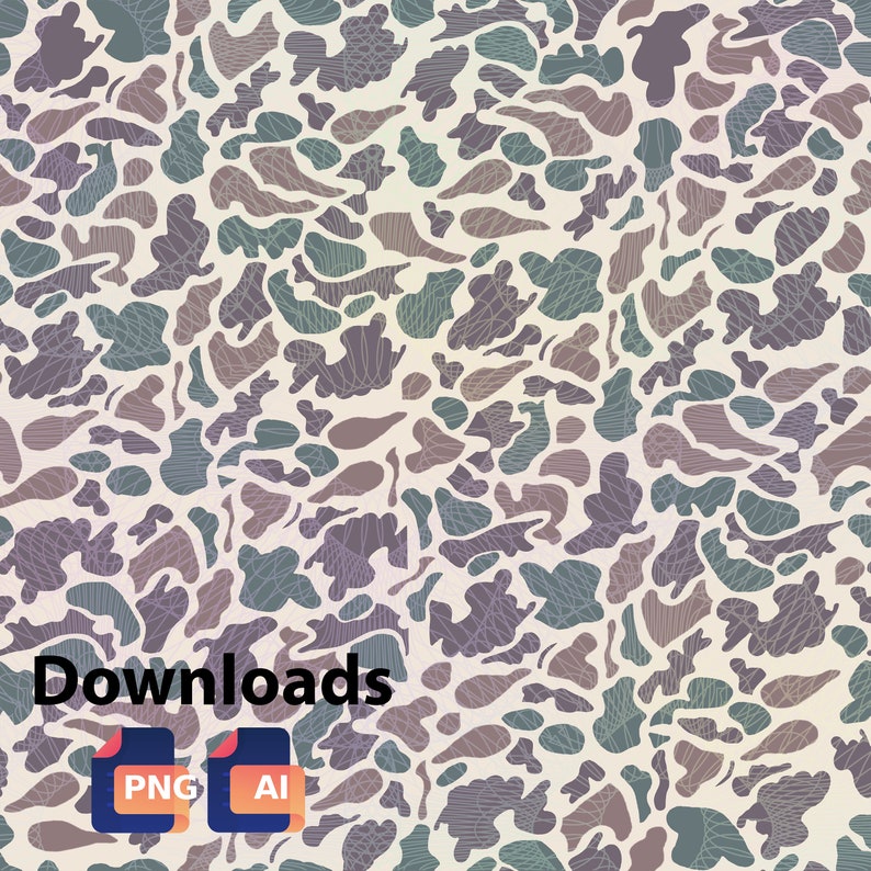 Vintage Camo Digital Paper, Camouflage Duck Hunting Patterns Pintable ...
