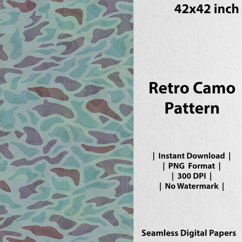 Vintage Camo Digital Paper, Camouflage Duck Hunting Patterns Pintable ...