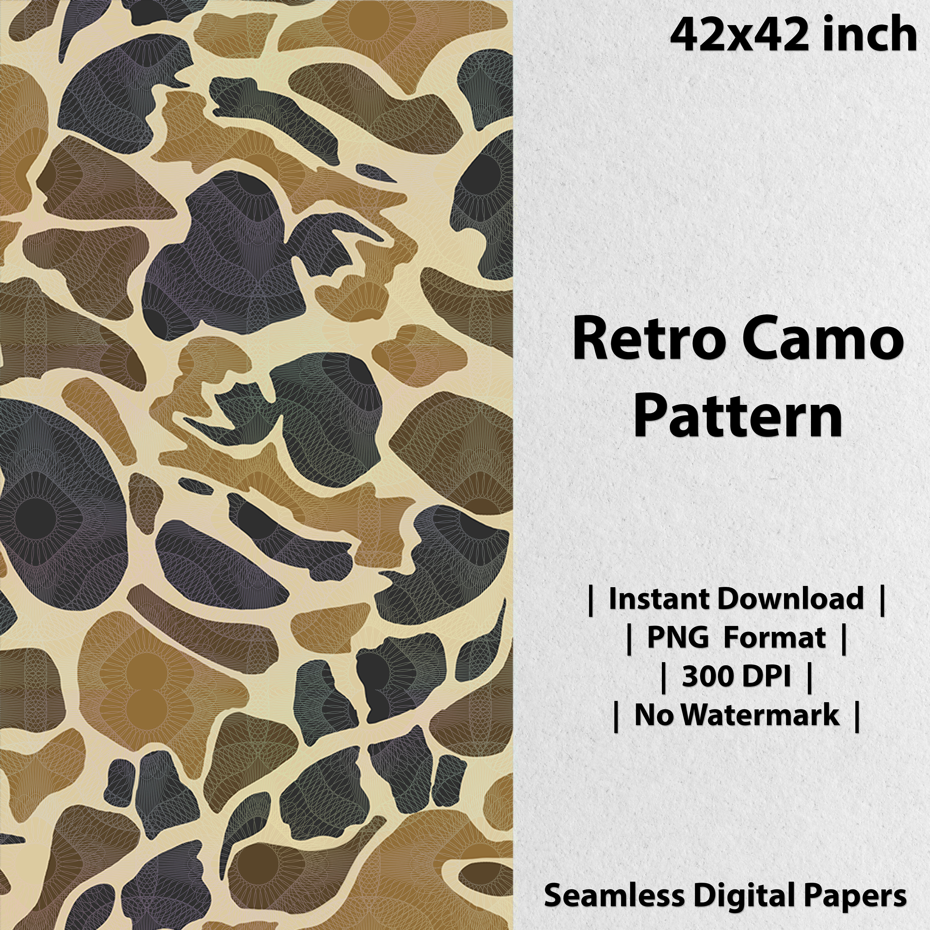 Vintage Camo Digital Paper, Camouflage Duck Hunting Patterns Pintable ...
