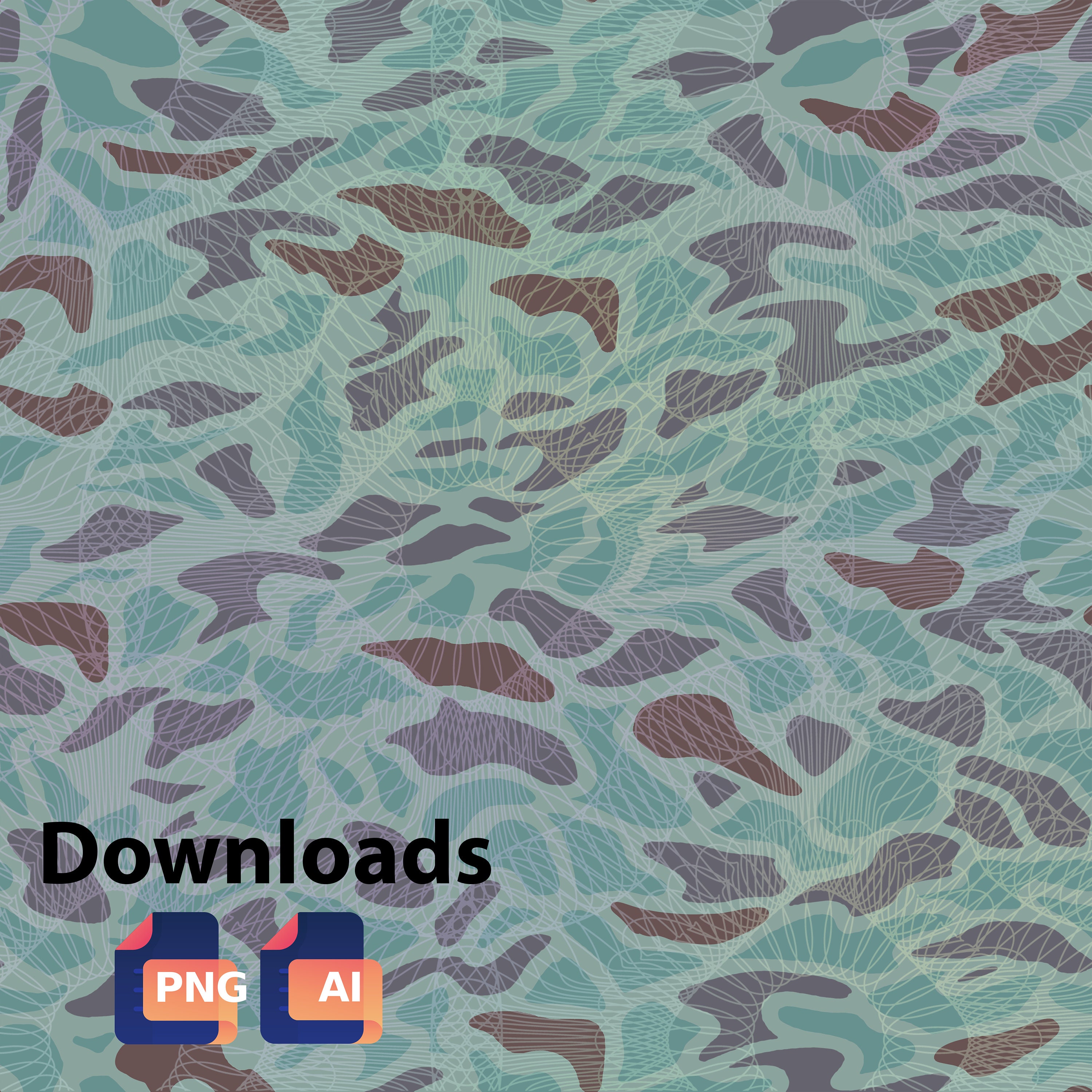 Vintage Camo Digital Paper, Camouflage Duck Hunting Patterns Pintable ...