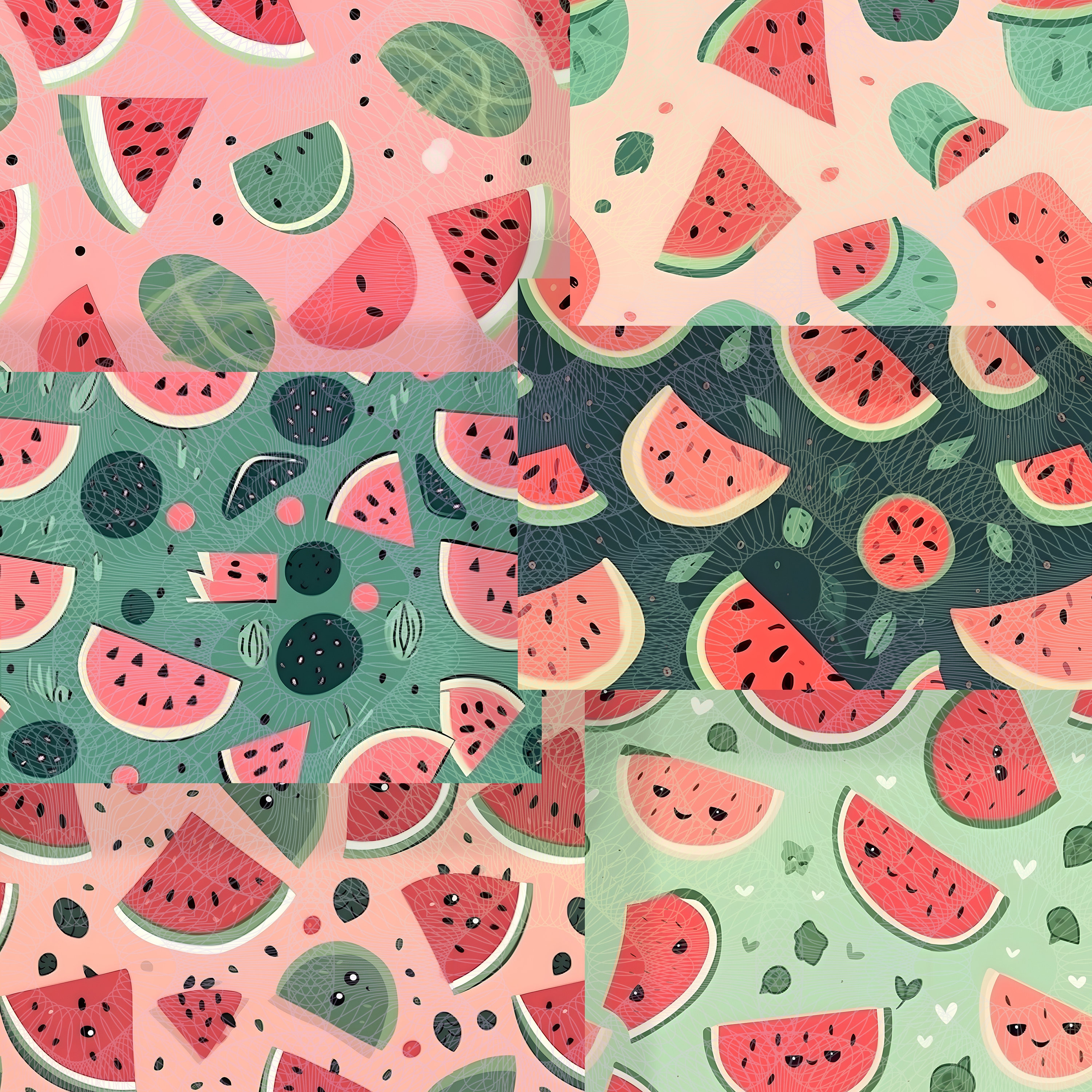Watermelon Repeating Digital Paper Designs, Juicy Watermelon Patterns ...