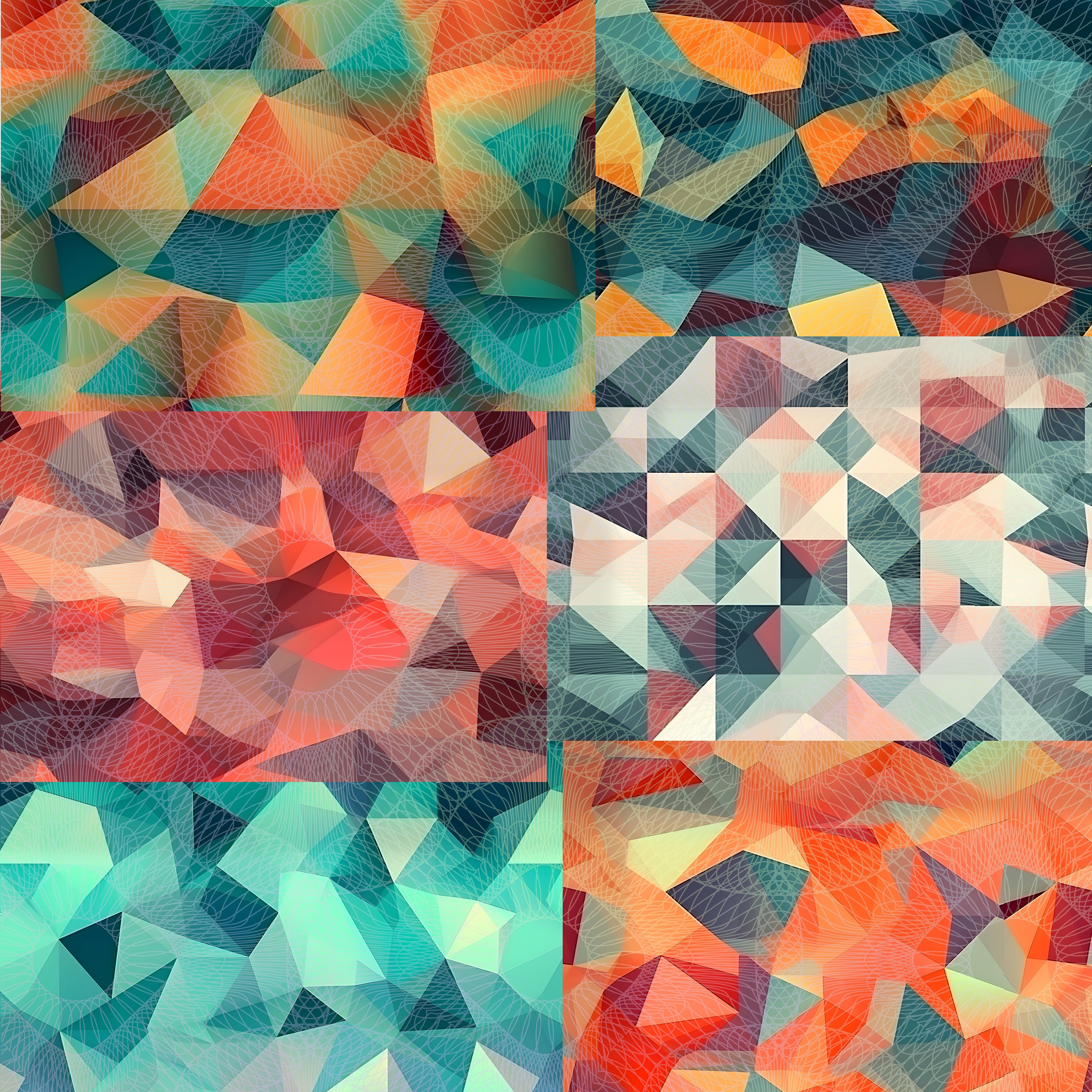 Colorful Low Poly Abstract Digital Paper Scrapbook Pack Seamless ...