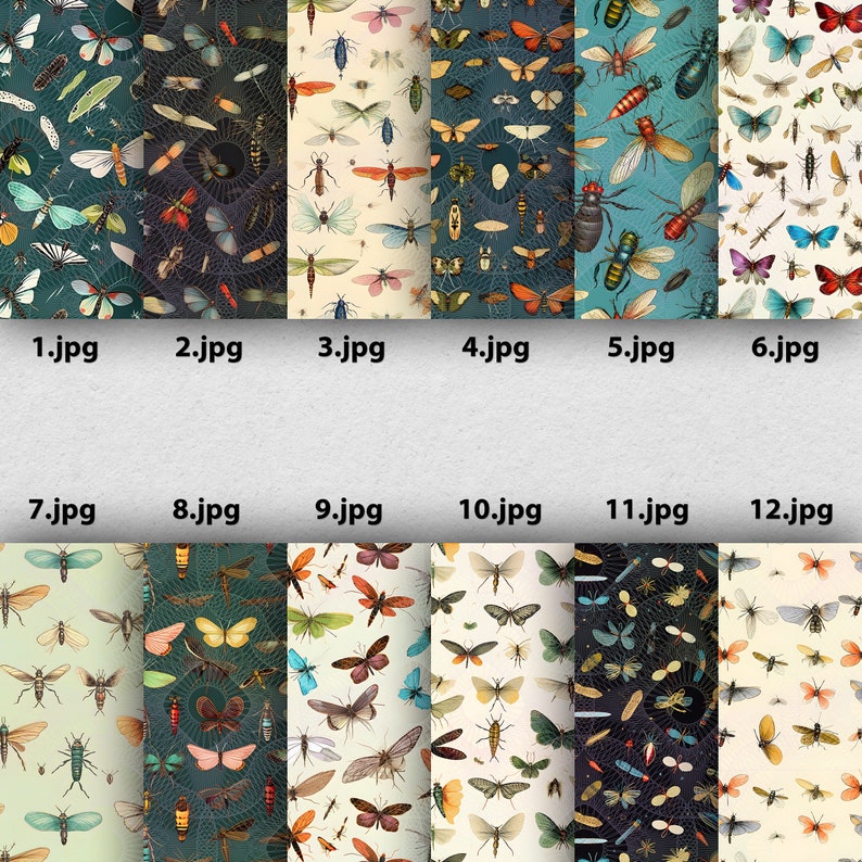 Fly Fishing Seamless Pattern Insects Digital Pattern Moths Paper ...