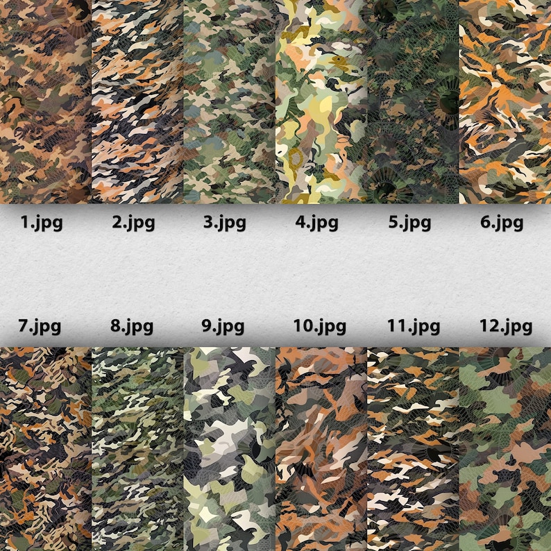 12 Camo Pattern Military Seamless Pattern Camuflaje Militar Printable ...