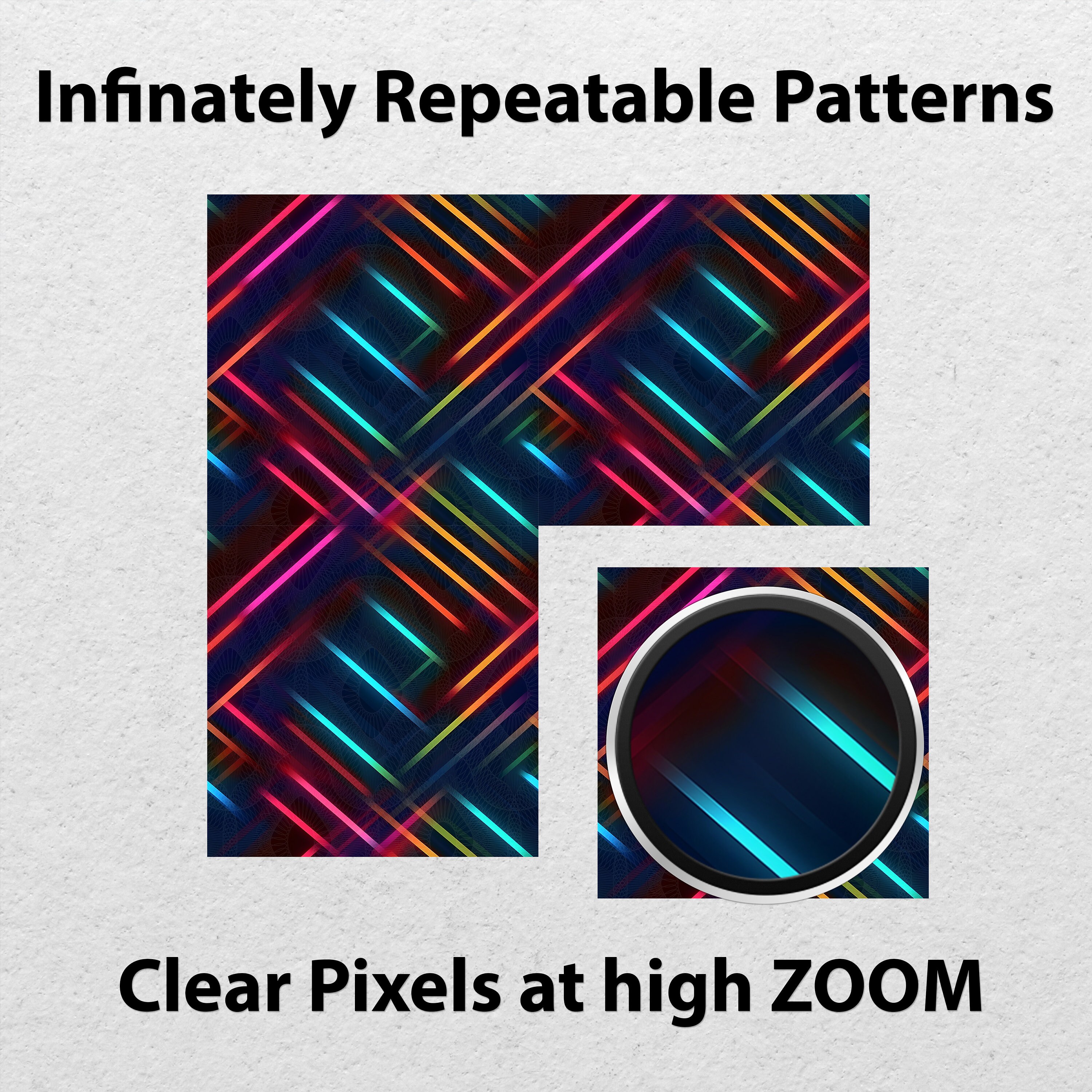 Abstract Neon Lights Seamless Pattern Glass Shards Texture Neon Digital ...