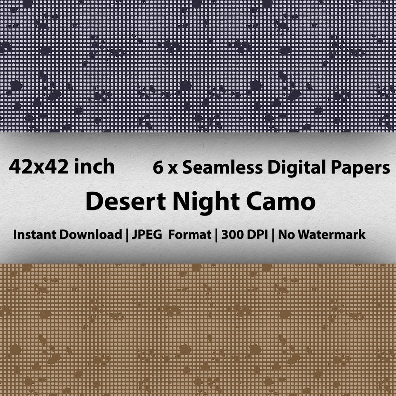 Vintage Desert Night Camo Digital Paper Pack, Camouflage, Gulf Pattern ...