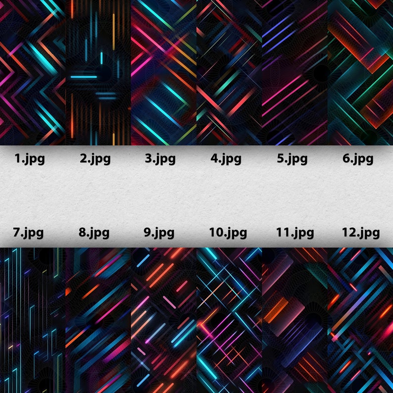 Abstract Neon Lights Seamless Pattern Glass Shards Texture Neon Digital ...