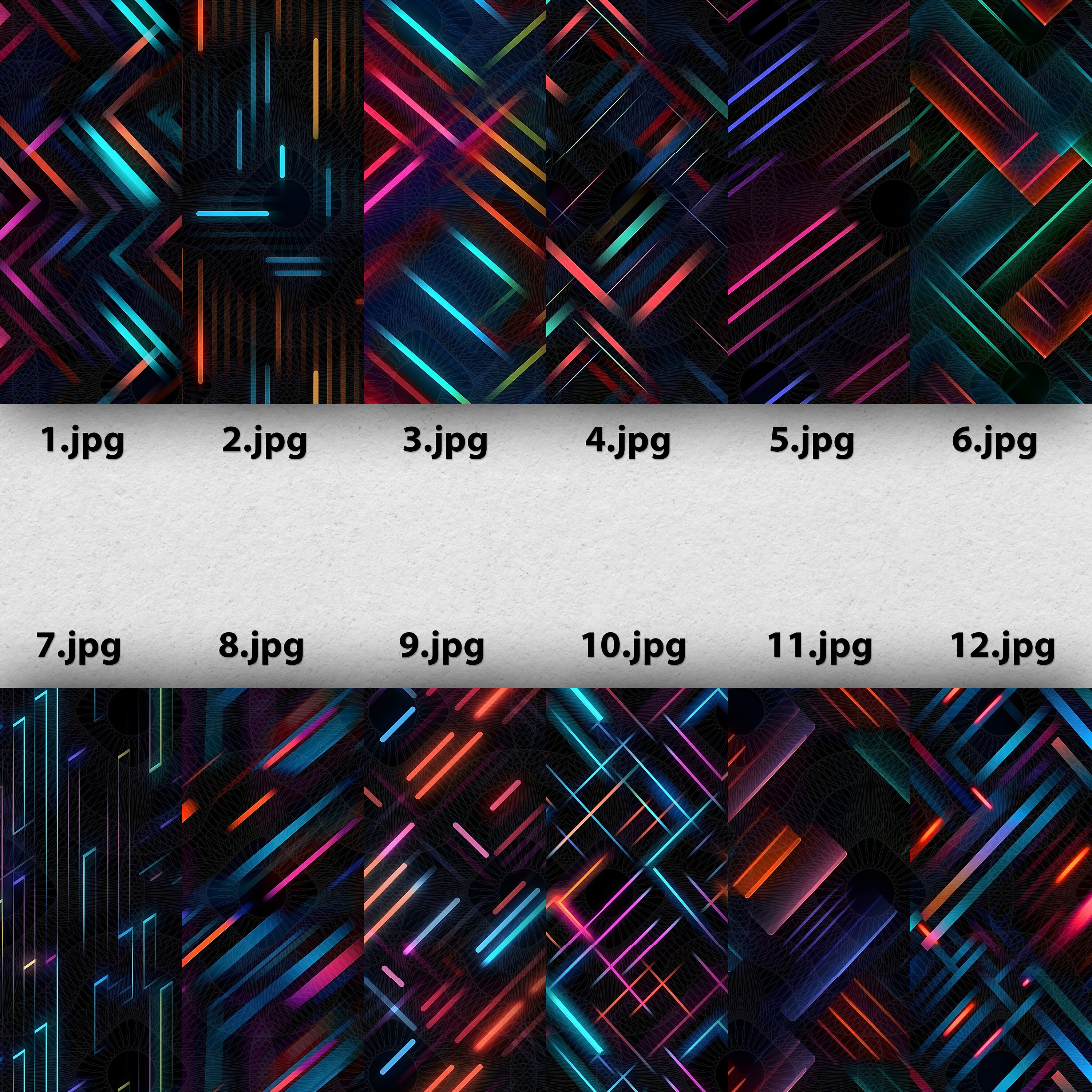 Abstract Neon Lights Seamless Pattern Glass Shards Texture Neon Digital ...