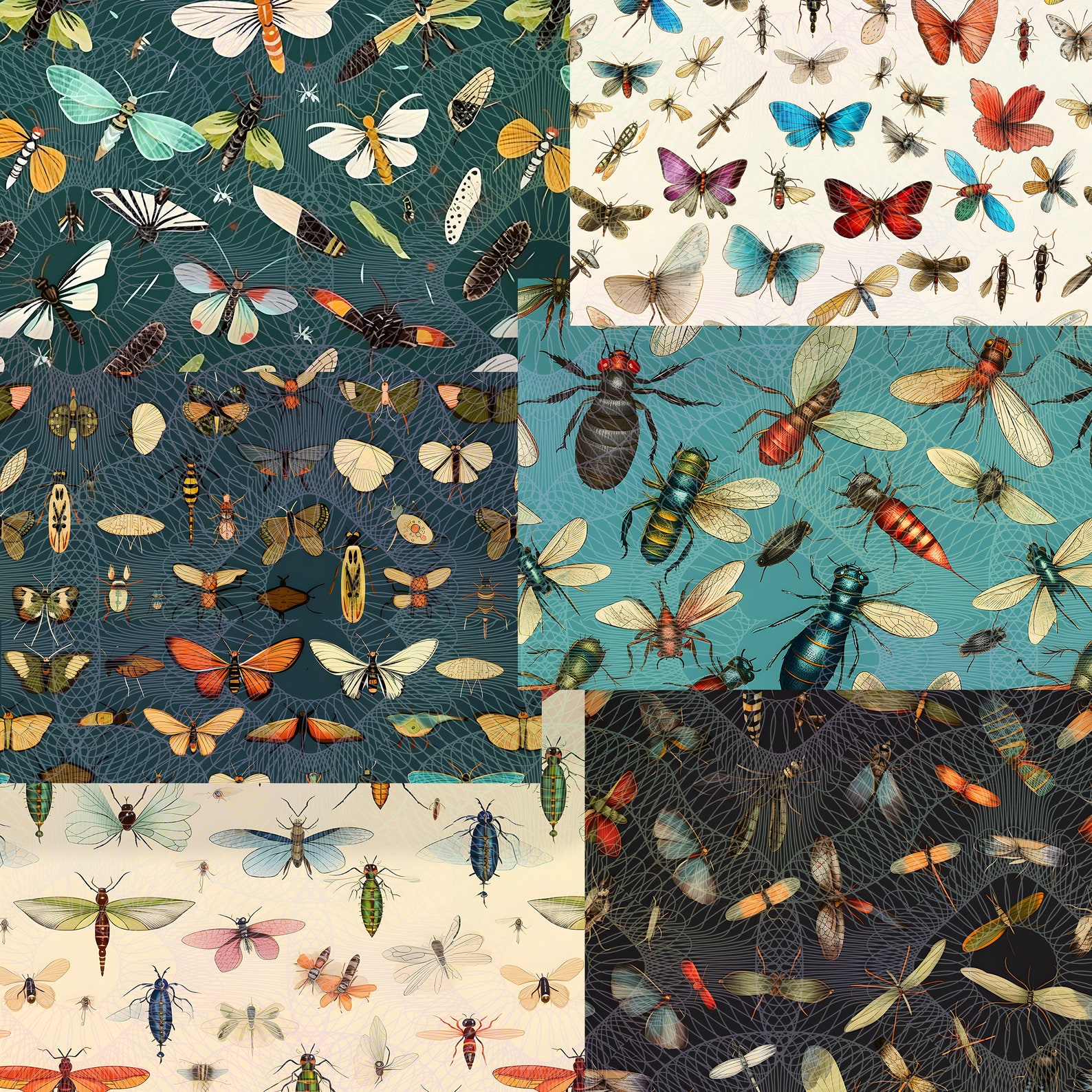 Fly Fishing Seamless Pattern Insects Digital Pattern Moths Paper ...