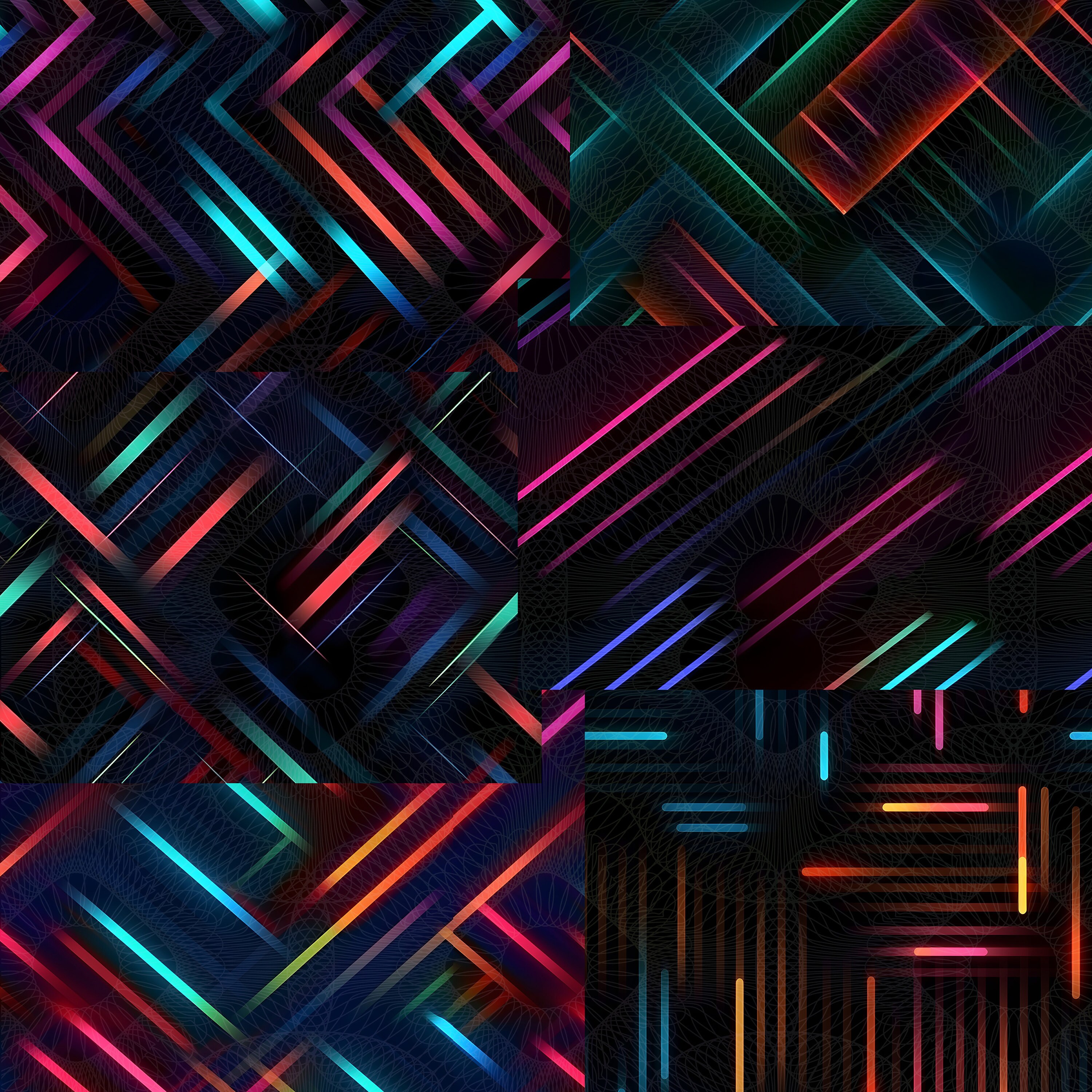 Abstract Neon Lights Seamless Pattern Glass Shards Texture Neon Digital ...