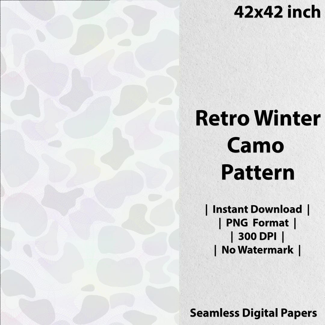 Vintage Frost Camo Digital Paper: Seamless Winter Pattern (PNG) - Etsy