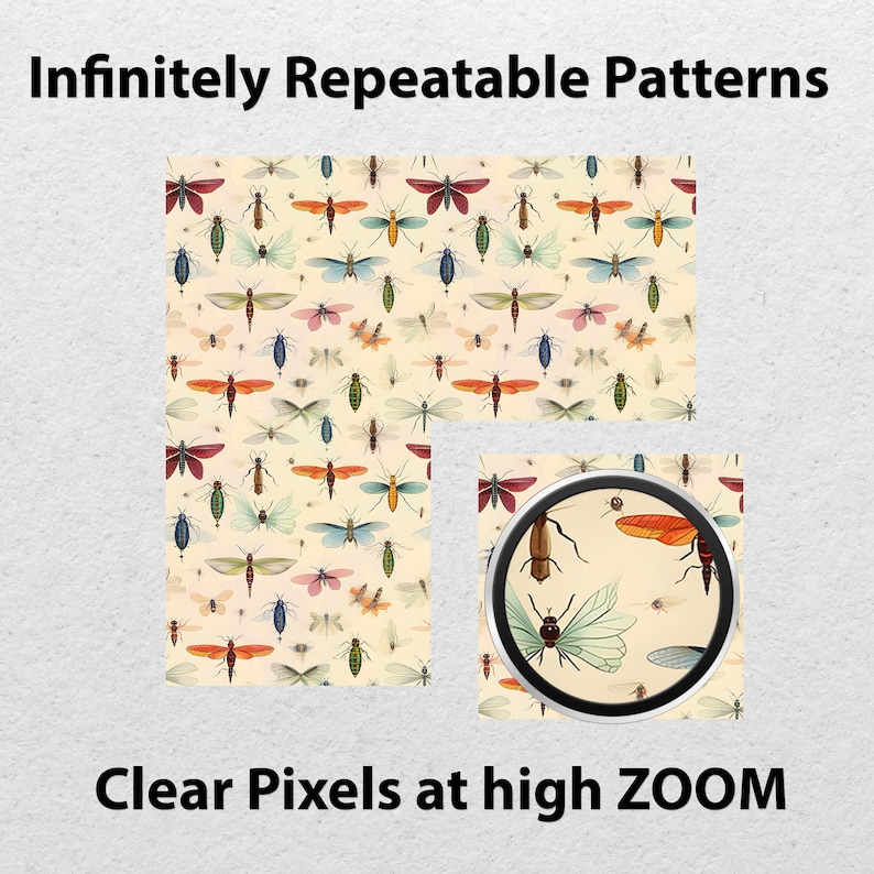 Fly Fishing Seamless Pattern Insects Digital Pattern Moths Paper ...
