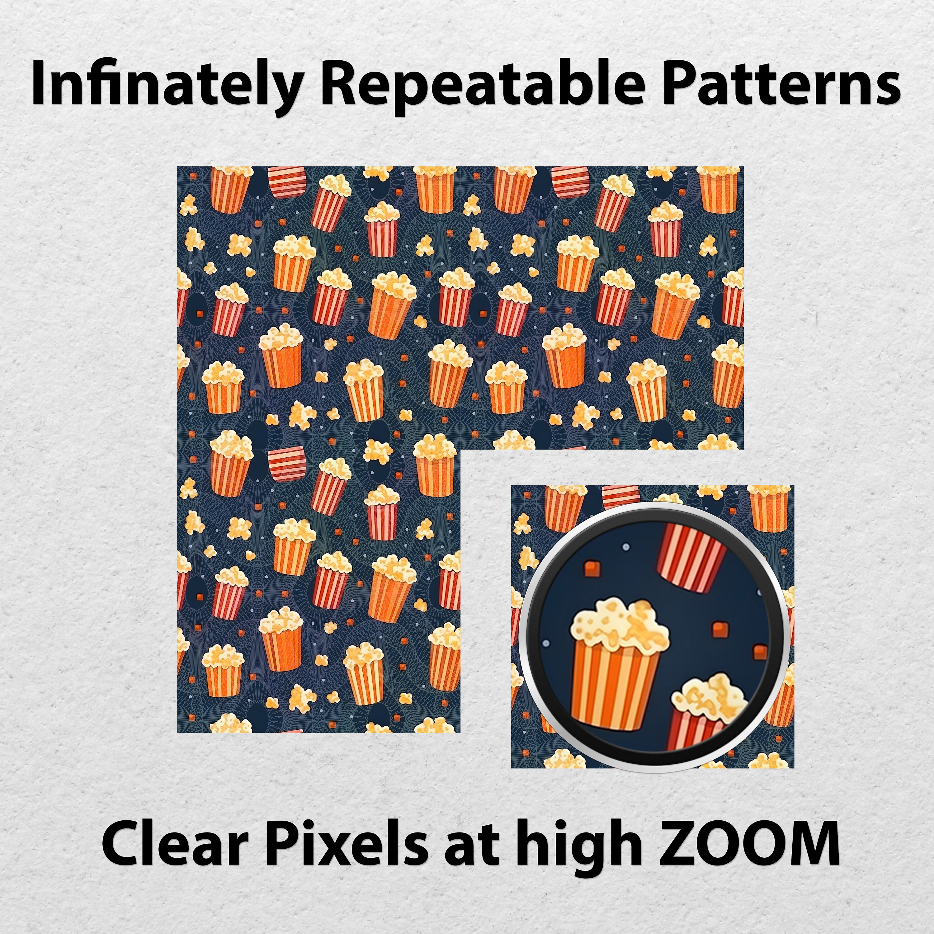 12 Popcorn Confection Digital Paper Popcorn Digital Patterns Unique ...