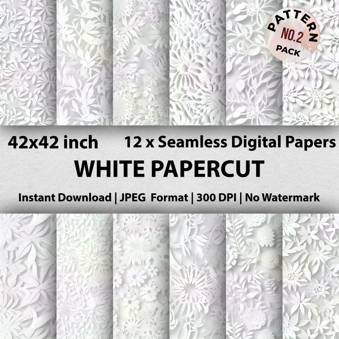 Floral Papercut Digital Paper: 3D Flower Patterns (digital Download) - Etsy