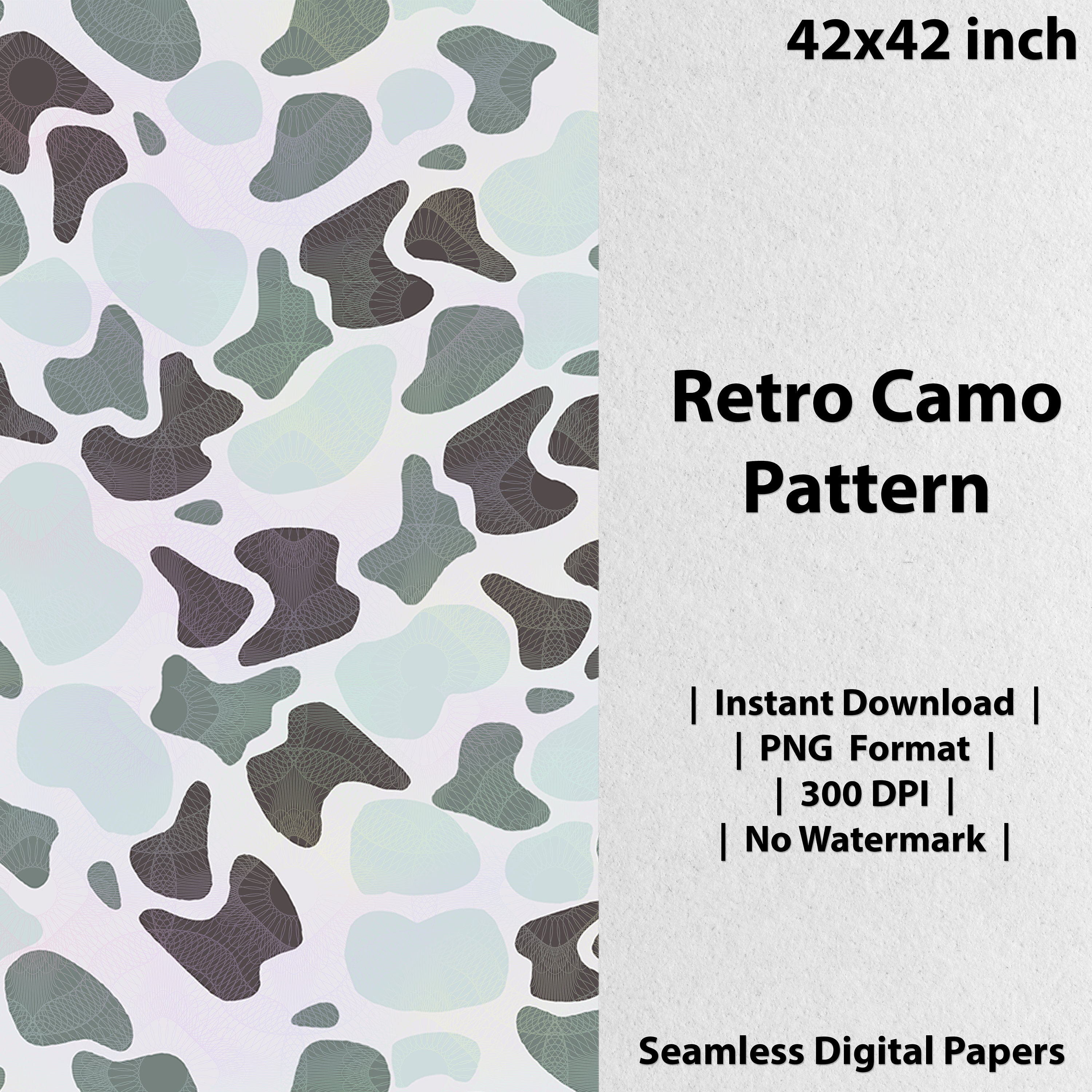 Vintage Camo Digital Paper, Camouflage Duck Hunting Patterns Pintable ...