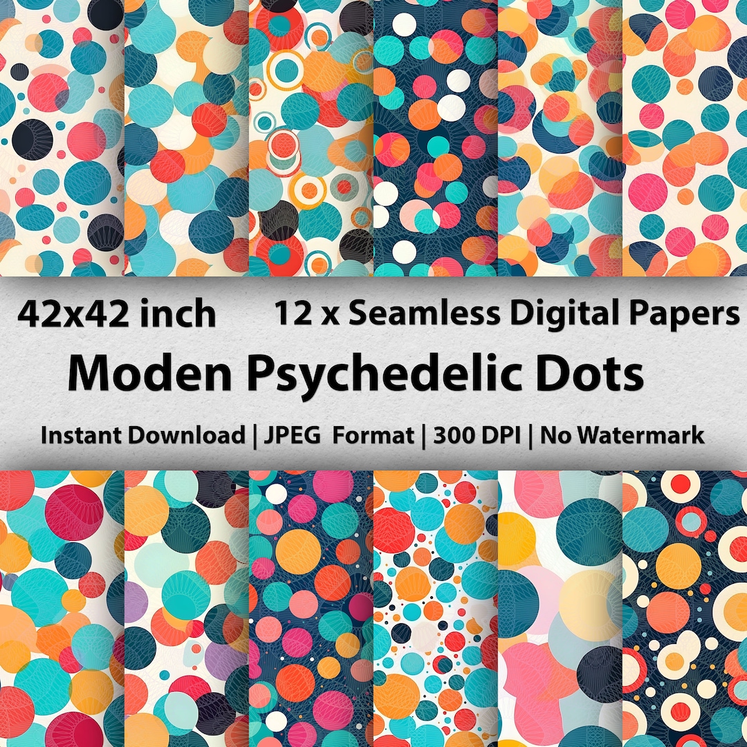 12 Dots Digital Papers Confetti Dots Flower Patterns Printable Polka ...