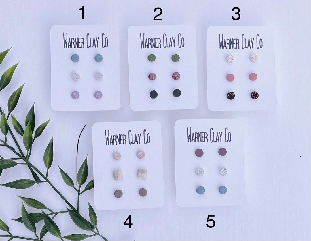 Mini Studs, Tiny Studs, Clay Studs, Cute Studs, Hypoallergenic Studs ...