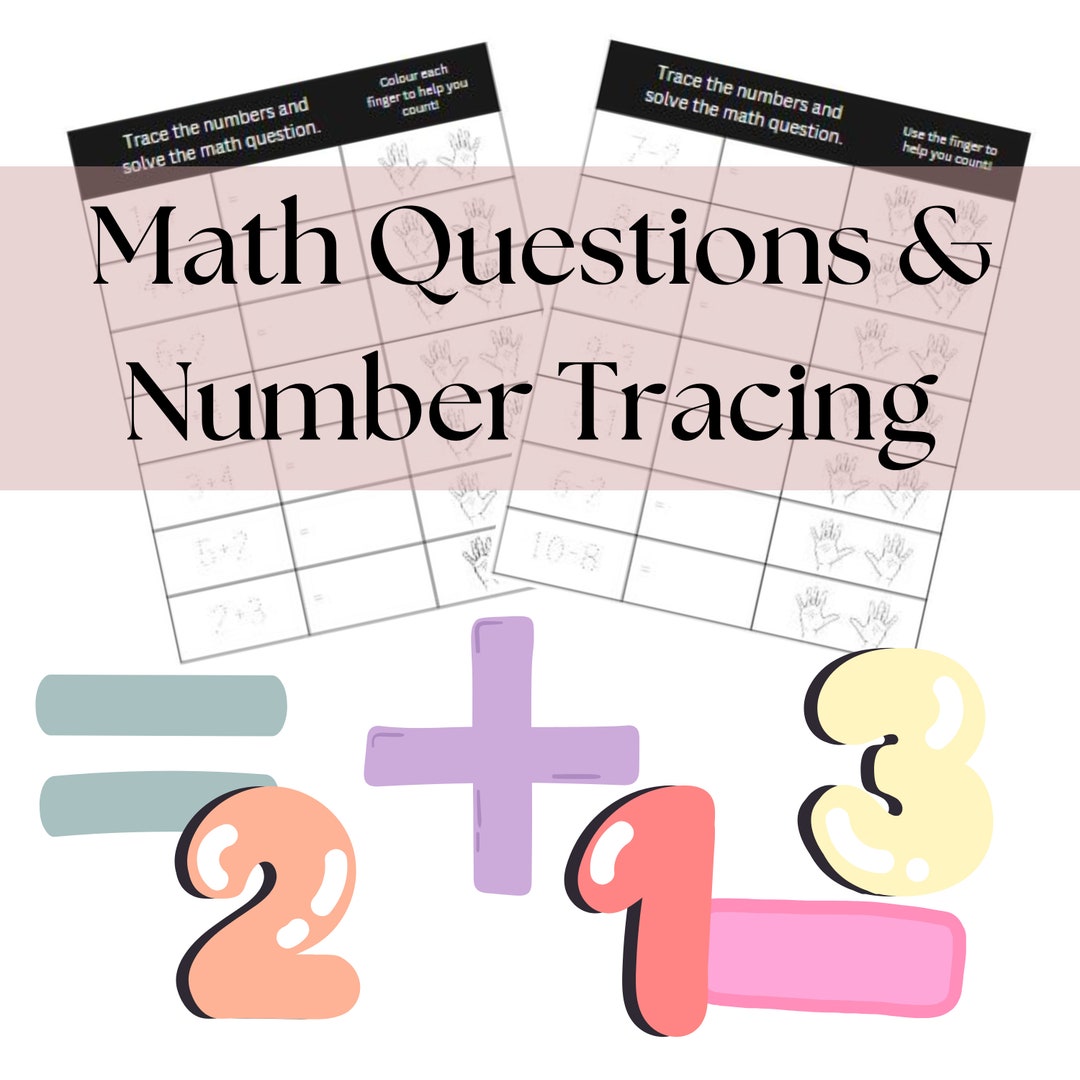 Math Questions & Number Tracing | Instant Download | Endless Fun - Etsy