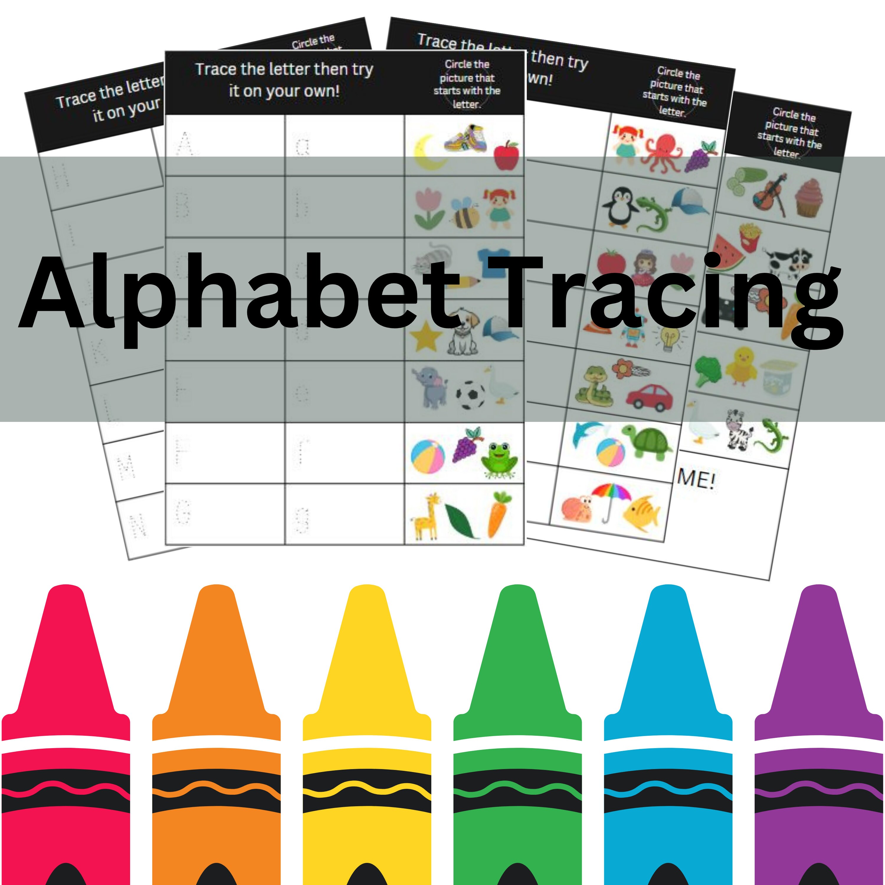 Alphabet Tracing & Picture Recognition Instant Download - Etsy
