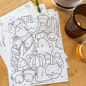 Halloween Coloring Pages - 4 Pack Digital Download - Etsy