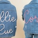 Kids Hand Embroidered Denim Jacket | Personalized Name Kids Jean Jacket ...