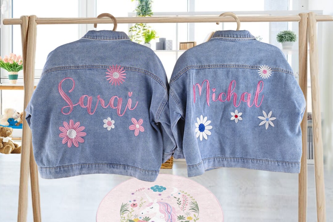 Custom Embroidered Kids Denim Jacket | Embroidered Denim Jacket ...