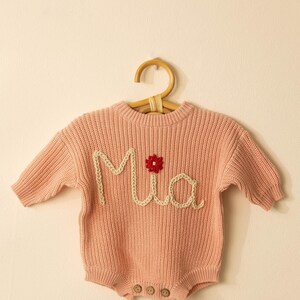 Custom Hand Embroidered Baby Romper, Baby Newborn Romper With Name ...